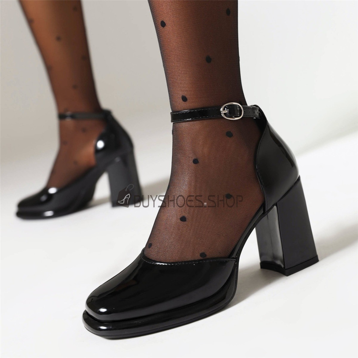 Online Classic 3 inch High Heel Womens Sandals Comfort Ankle Strap Faux ...